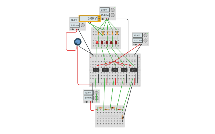 Circuit design Voltage sensing - Tinkercad