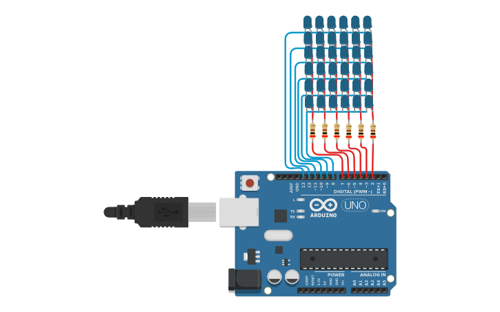 Circuit design LED Matrix 6x6 - Tinkercad