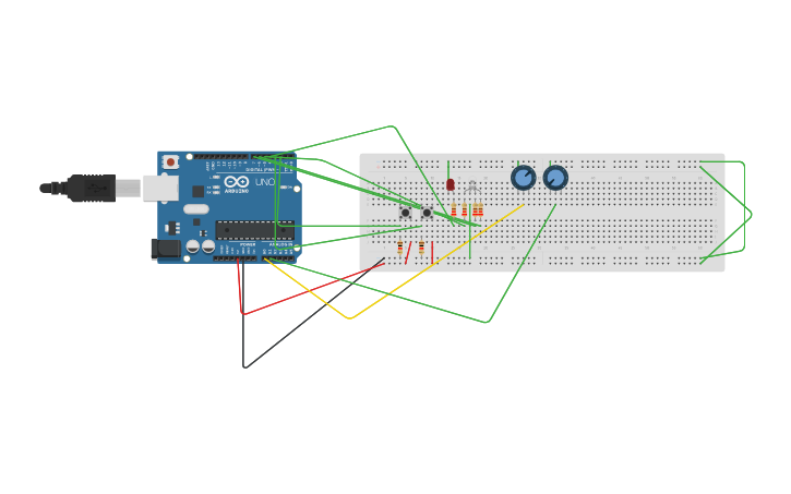 Circuit design RGB potentiometer - Tinkercad Circuit design RGB potentiometer - Tinkercad