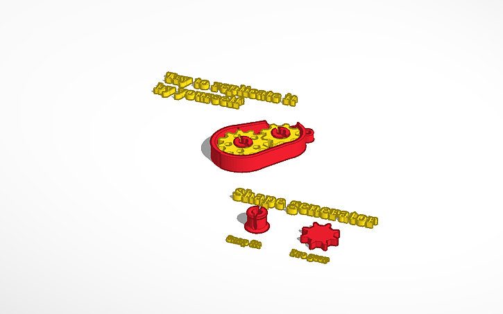 3D design Gearbox Keychain with Tinkercad components - Tinkercad