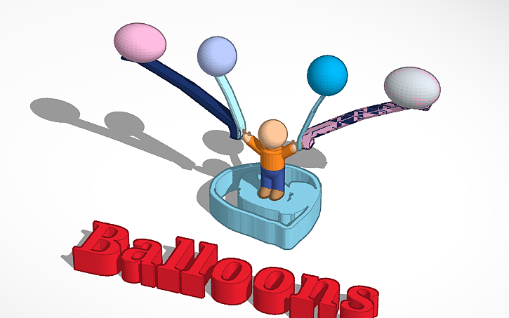 3D design Homework - Bunch of Balloons - Tinkercad