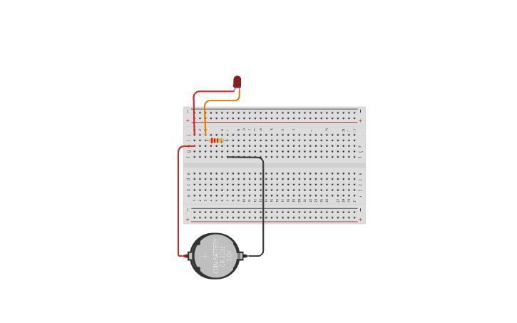 Circuit design 01. LED testing - Tinkercad