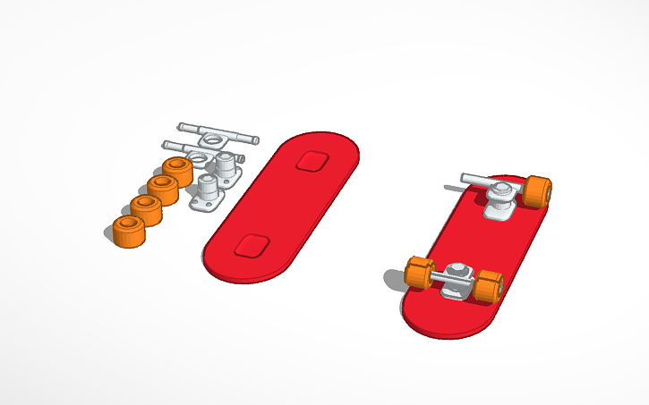 3D design mini skateboard v2 | Tinkercad