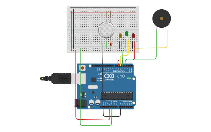 Circuit design Gas sensor 63711058 - Tinkercad