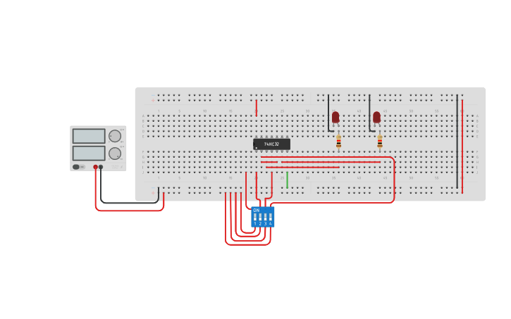 Circuit design 4 TO 2 ENCODER - Tinkercad