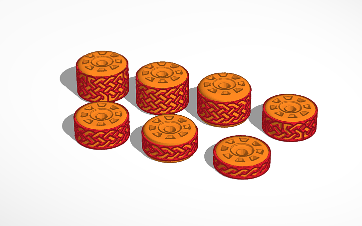 3D design Celtic knotwork texture rollers - Tinkercad