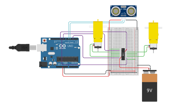 Circuit design motori | Tinkercad
