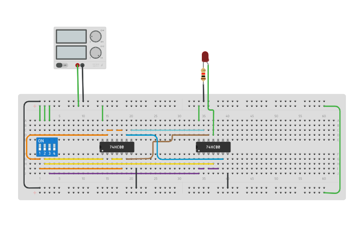 Circuit design using nand gate | Tinkercad