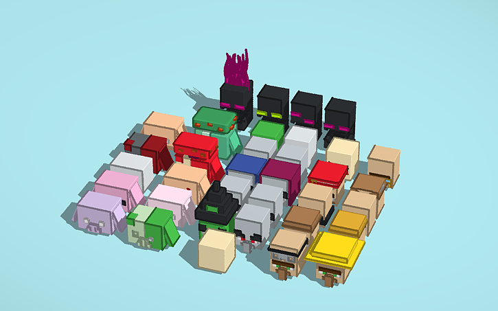 3D design Lego Minecraft Heads - Tinkercad