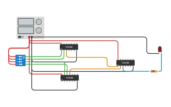 Circuit Design Odd Parity Checker Tinkercad