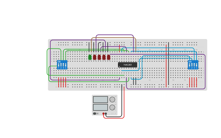 Circuit design 4-BIT ADDER | Tinkercad Circuit design 4-BIT ADDER | Tinkercad
