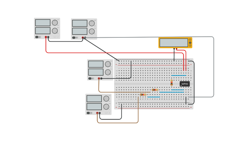 Circuit design Closed Loop Inverting Adder | Tinkercad