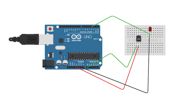 Circuit design temperature | Tinkercad