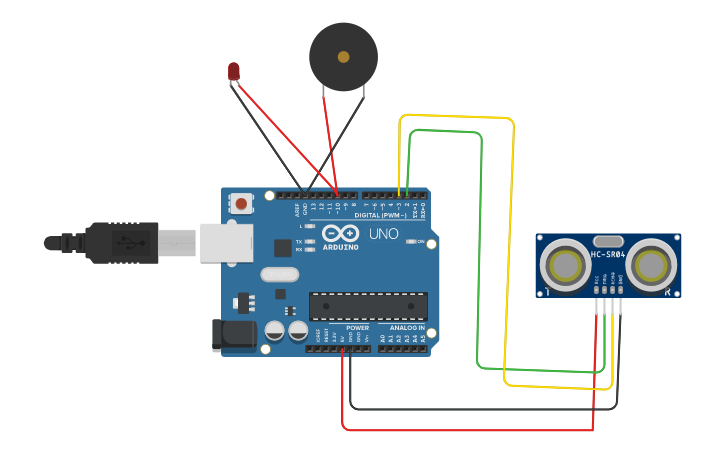 Circuit design Security Alarm - Tinkercad