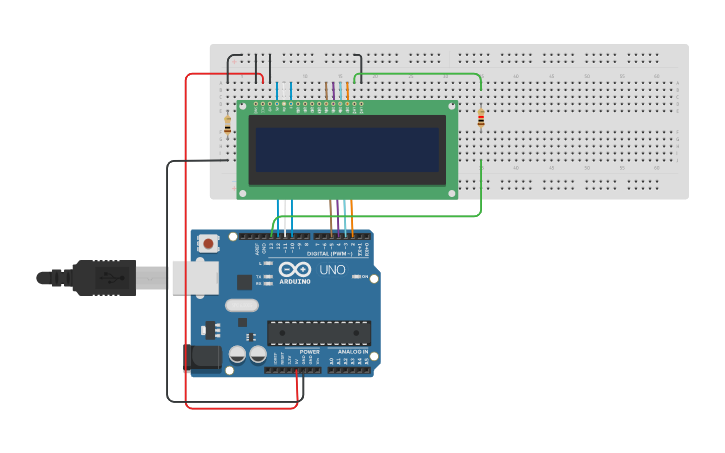 Circuit Design Copy Of Arduino Lcd 16x2 Display Test Tinkercad 2766