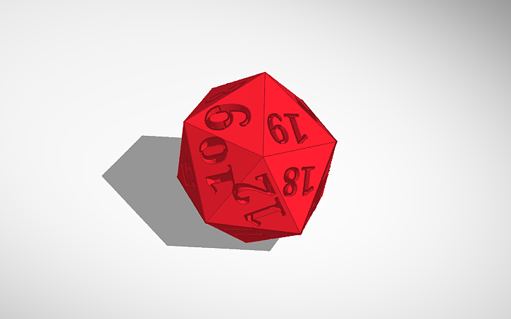 3D design Dado 20 - Tinkercad