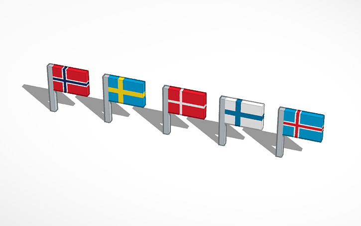 3D design Nordic Country Flags | Tinkercad