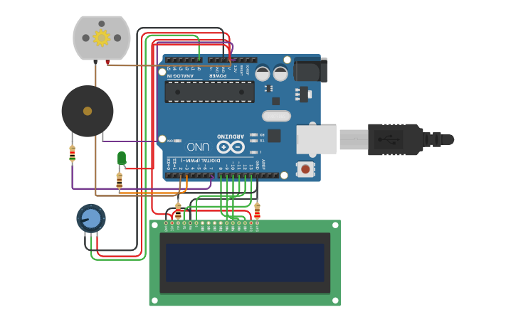 Circuit design Rain water Detector and Harvester - Tinkercad
