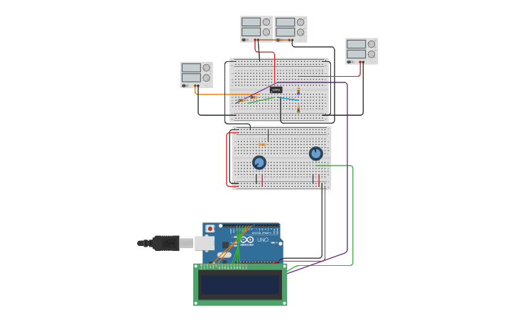 Circuit design 2 esercizio 5AEN 20/21 voltmetro digitale | Tinkercad