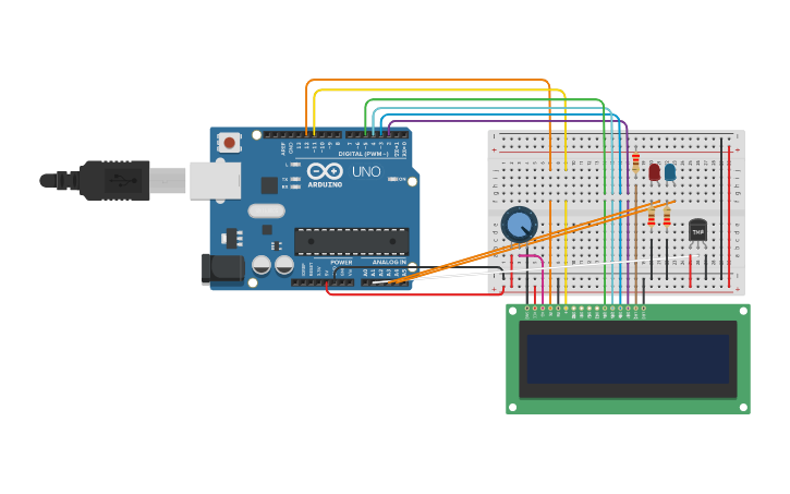 Circuit design Arduino Weather Station - Tinkercad