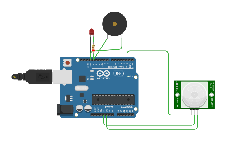 Circuit design school security alarm | Tinkercad