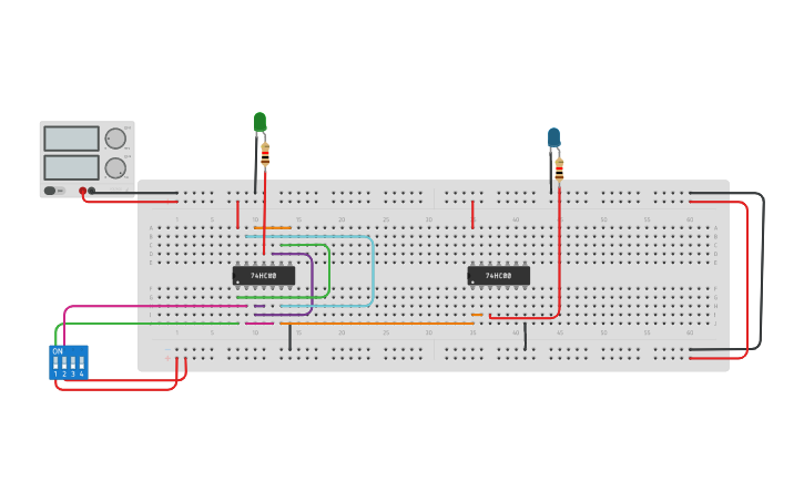 Circuit design half_subtractor_using universal gate | Tinkercad