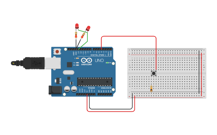 Circuit design Tarefa 1 - Arduino 2 | Tinkercad