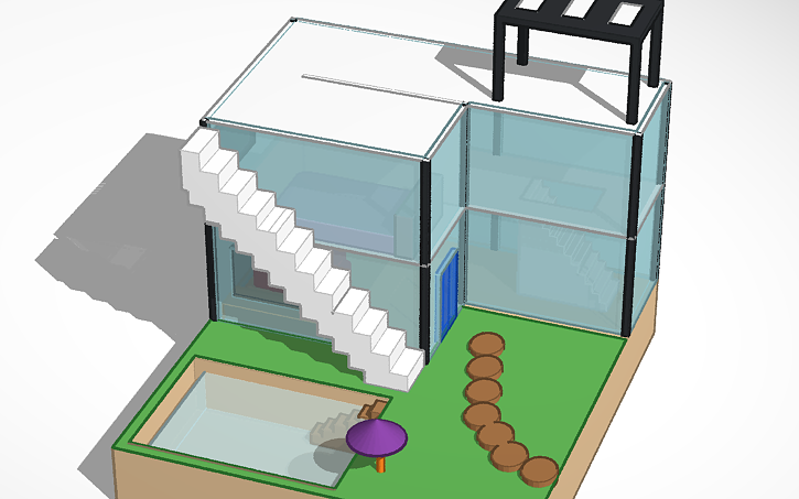 3D design modern house - Tinkercad