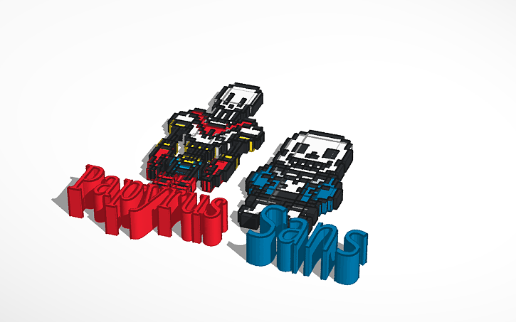 3D design Sans and Papyrus from undertale - Tinkercad