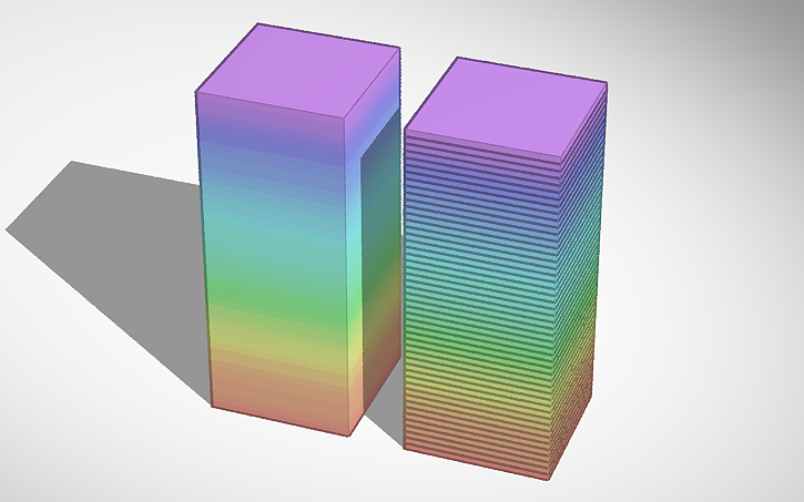 3D design pastel rainbow blocks - Tinkercad