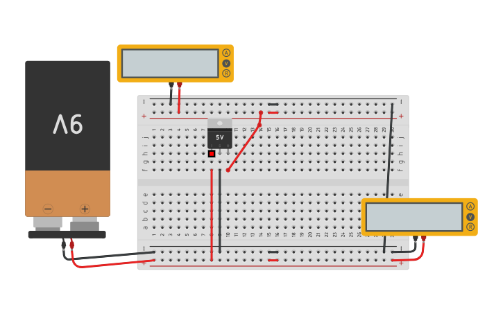 Circuit design Voltage Regulator Circuit - Tinkercad Circuit design Voltage Regulator Circuit - Tinkercad