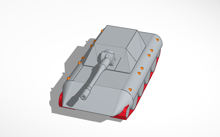 3D design Copy of E-100 3d print movable turret design | Tinkercad