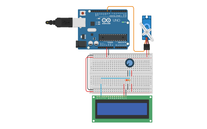 Circuit design Servo Motor Interfacing - Tinkercad