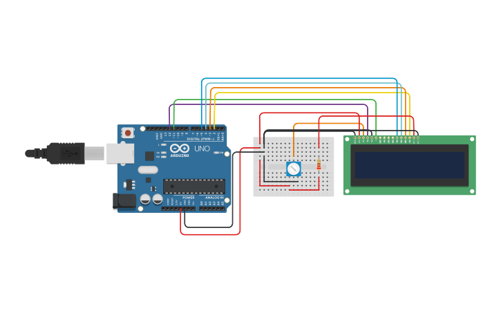 Circuit design Display Lcd - Tinkercad