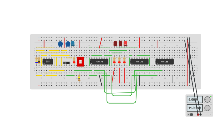 Circuit design asynchronous mod 6 up counter | Tinkercad Circuit design asynchronous mod 6 up counter | Tinkercad