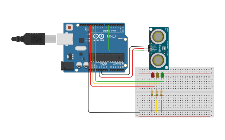 Circuit Design Copy Of Ultrasonic Distance Sensor Tinkercad