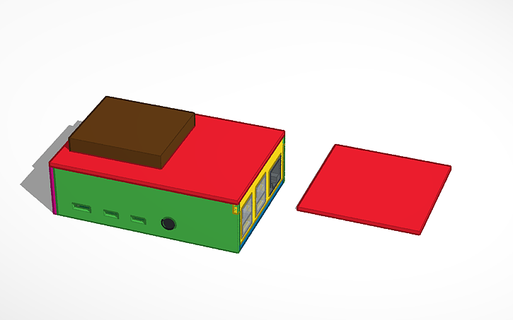 3D design Case for Raspberry Pi 4 B with cooling geeekpi low profile - Tinkercad