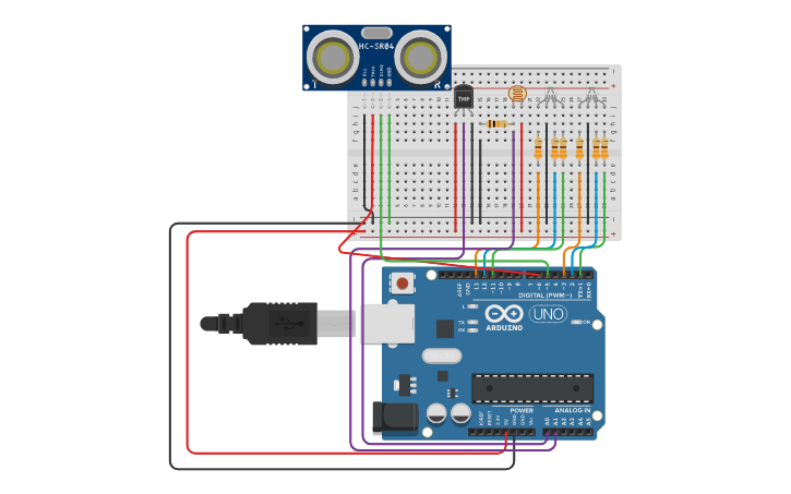 Circuit design Weather Station - Tinkercad