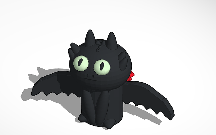 3D design Toothless (Dişsiz) - Tinkercad