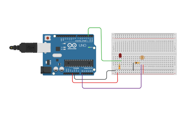 Circuit Design Ldr Controlling Led Street Lamp Tinkercad