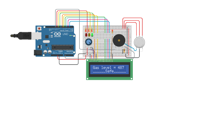 Circuit design GAS DETECTOR - Tinkercad