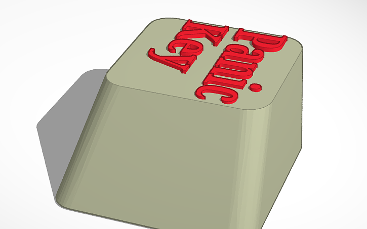 3D design panic key cap | Tinkercad