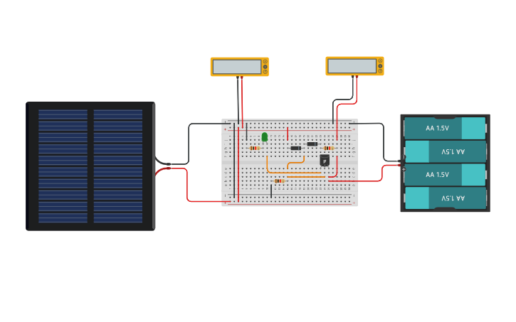 Circuit design Solar Battery Charge Indicator Circuit - Tinkercad