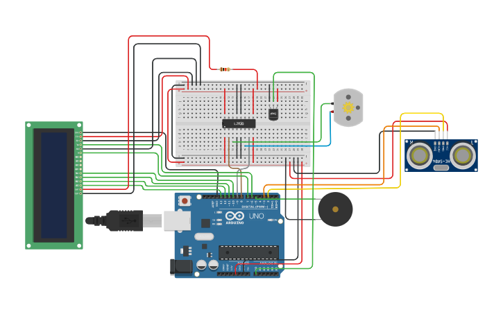 Circuit design water level control system - Tinkercad