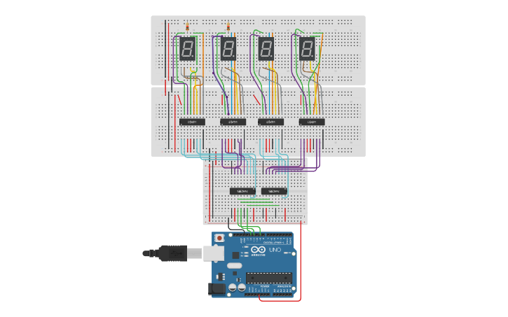 Circuit design 2 Display/codice da decimale a bcd - Tinkercad