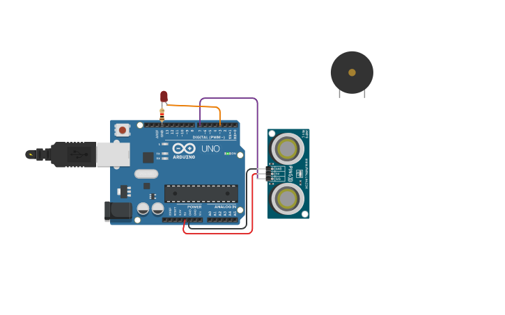 Circuit design Auto Brake Sys | Tinkercad