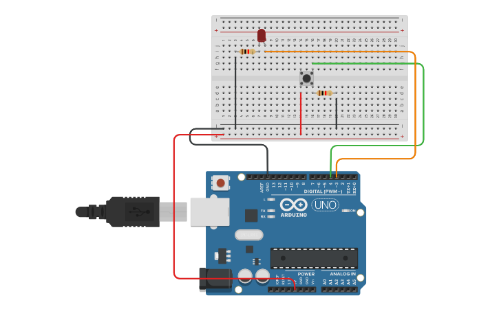 Circuit design 2.Digital-Input - Tinkercad