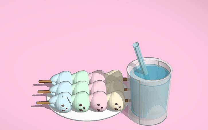 3D design tanqulu and boba tea ~~~;-; - Tinkercad