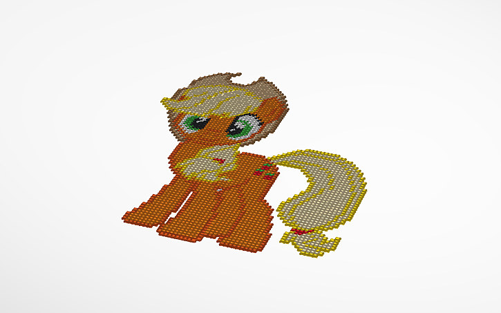 3D design Applejack pixel art - My little pony - Tinkercad