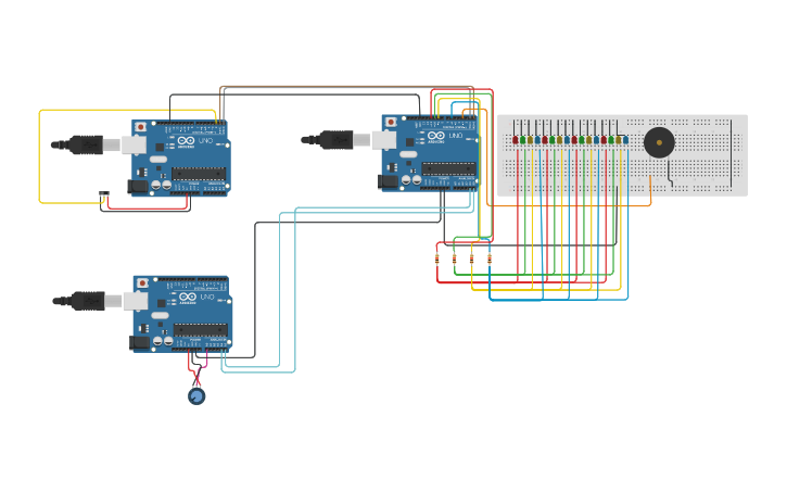 Circuit design Christmas Lights | Tinkercad